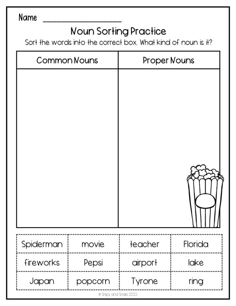 Common and Proper Nouns - Snips and Snails Teaching