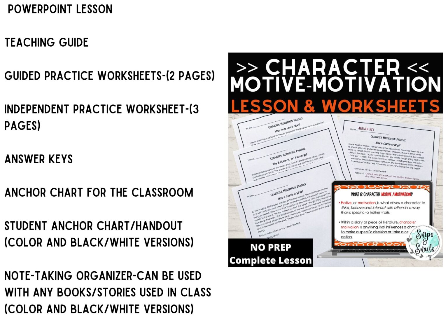 How to Teach Character Motivation - Snips and Snails Teaching